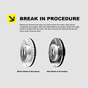 Hart Brakes Front Brake Rotors Silver Drilled Slotted+Ceramic Pads Compatible For 2013-2021 Infiniti JX35, QX60, Nissan Murano, Pathfinder