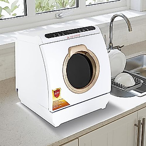 BeiseYu Portable Countertop Dishwasher, Compact Dishwasher with Built-in Water Tank, 5 Programs, 360° Dual Spray, 161℉ High-Temp Air-Dry Function, 8 Sets of Tableware for Apartments& RVs, 2 Modes