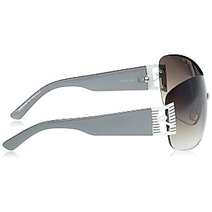 Rocawear womens R387 Frameless UV Protective Vented Shield Sunglasses Gifts for Women with Flair 130 mm, White, mm US