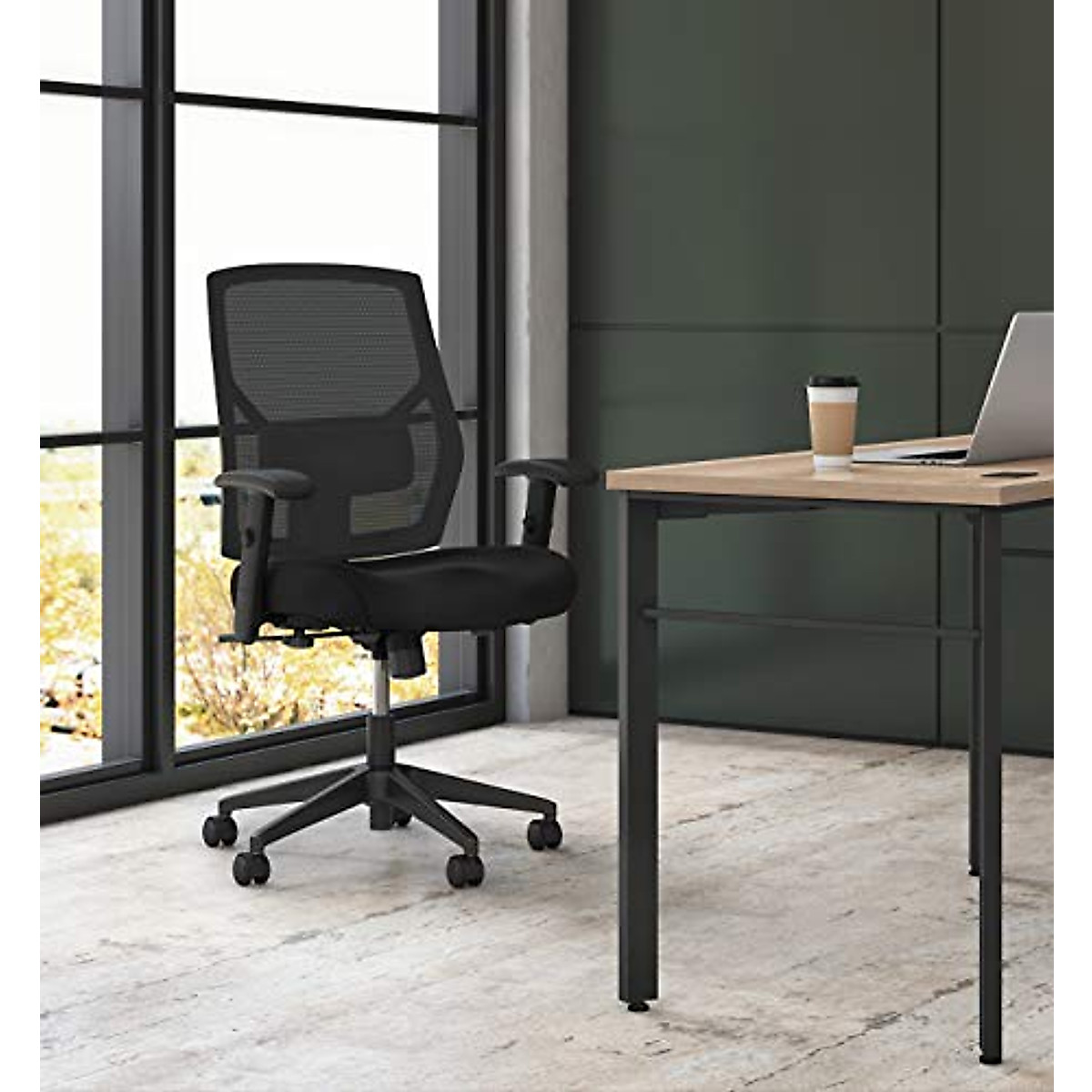HON Crio High-Back Task Chair - Fabric Mesh Back Computer Chair for Office Desk, in Black (HVL581)