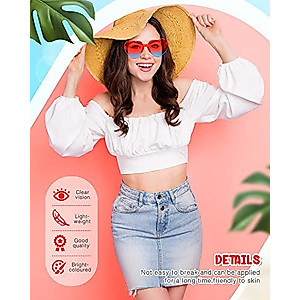 JDHXBMW Heart Sunglasses for Women 4Pairs Heart Shaped Sunglasses Rimless Fun Heart Glasses for Adult Party Favors