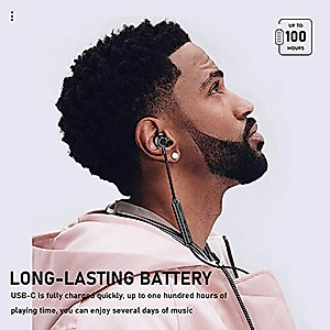 FIGMASU Headphones Wireless Bluetooth Neckband Wireless Headsets for Sport Built-in Microphone, 100 H Playtime Semi-in-Ear Earbuds for Running, Workout, Gym Sweatproof