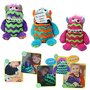 Worry Monster Soft Plush Toy Pink and Green Childrens Write Down Your Worries Cuddly Toy Gosh! Designs 9”