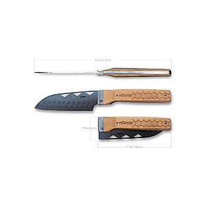 nCamp Food Prep Folding Knife - Premium Chef and Santuko Folding Knife Bundle, Premium-Quality,Compact Outdoor Cooking Knife with 9CR18MOV Steel Blade, wood handle for a comfortable secure grip