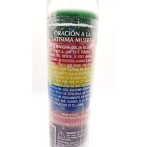 Holy Death (Santa Muerte) 7 Day Candle- Santisima Muerte Vela, Santisima Muerte - Holy Death Candle, Goth Decor, Candle, Green,red,yellow,blue,black