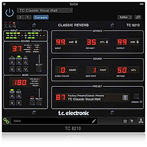 TC Electronic TC8210-DT Classic Mixing Reverb Plug-in with Optional Hardware Controller and Signature Presets