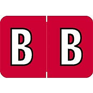 Doctor Stuff - File Folder Labels, Alphabet Letter B, Colwell Jewel Tone - COAM Series Compatible Alpha Stickers, Ruby, 1" x 1-1/2", 126 Labels/Package
