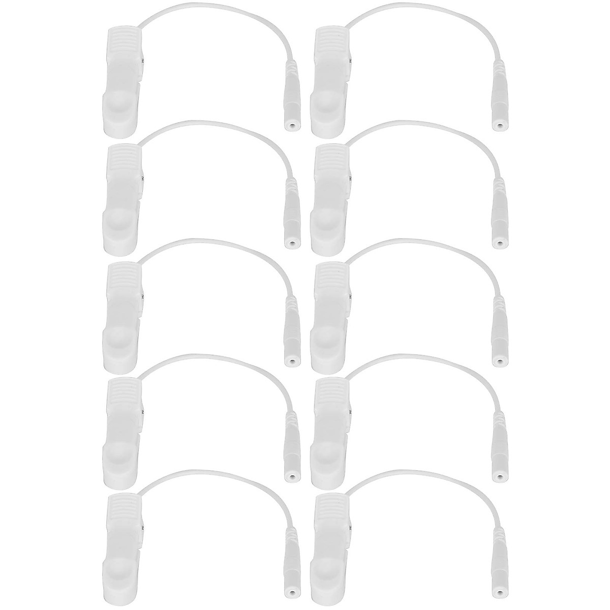 LIZEALUCKY 10pieces 2.0mm Ear Clip Electrode Wire Electrode Lead Cable Connecting Cable for Digital TENS Massage Machine Breast Ear Massage Clip