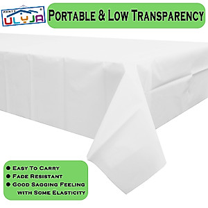 PARTY ULYJA Emerald Green 2 Pack Plastic Tablecloth Rectangle 54 x 108 Inches Disposable Dark Olive Green Sturdy Table Covers for Dining, Birthday, Wedding, Picnic, Event and Outdoor Use