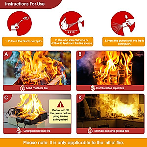 4 * 620ml Fire Extinguisher for Vehicle, Water-Based Car Fire Extinguisher, Fire Extinguishers for Home Truck Boat Kitchen Emergency Supplies