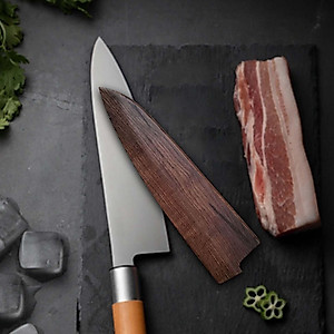 Knife Scabbard Knife Wooden Cover Cutter Cover Pocket Holder Convenient Sheath Classical Wear Resistant Bag for Kitchen Hunting, 210mm