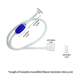 SunGrow Aquarium Fish Tank Gravel Cleaner Vacuum, Siphon Pump Aquarium Water Changer, Tank Cleaner, Syphon Cleaning and Water Changing Tools Kit with Priming Bulb, Aquarium Supplies, 65-inches