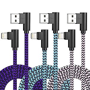 iPhone Charger 10 ft Lightning Cable [Apple MFi Certified] 90 Degree 3 Pack iPhone Charging Cable Long iPhone 13 Charger Nylon Braided for iPhone 14/13/12/11 Pro MAX/XR/XS/8/7/Plus/6S/SE/iPad