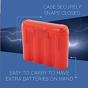 Powertron Batteries 3 Pack AA/AAA / CR123A Red Battery Holder Storage Cases