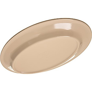 Carlisle FoodService Products 4356325 Dallas Ware Melamine Oval Platter Tray, 9.25" x 6.25", Tan (Pack of 24)