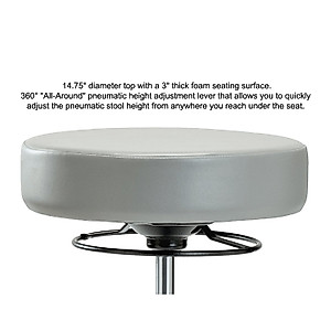 Perch Life Height Adjustable Stool with Stationary Caps | Desk Height 18-23 inches | 250-pound Weight Capacity | (Black Vinyl)