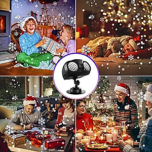 Snowflake Projector Lights Outdoor with Remote Control, Christmas Snowflake Projector Lights, IP65 Waterproof Snowfall Landscape Light Christmas Projector Gift for Holiday Friend Garden Wall Decor