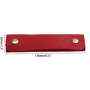 Woogim 4 pcs Handbag Handle Leather Wrap Covers,Purse Wallet Handle Protectors(Red)