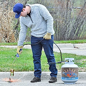 Flame King Propane Torch Kit Heavy Duty Weed Burner Powerful 320,000 BTU with 6-ft Hose Regulator Assembly