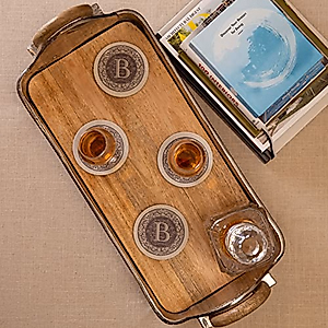 Thirstystone Monogram Letter B Absorbent Sandstone Coaster 4-Pack Made in The USA Decorative, Absorbent, Easily Wipes Clean