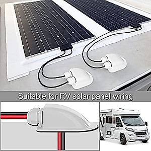 DKARDU Solar Weatherproof ABS Solar Double Cable Entry Gland IP68 for All Cable Types 3mm² to 12mm² for Solar Project on Rv, Campervan, Boat, Caravan, Cabin