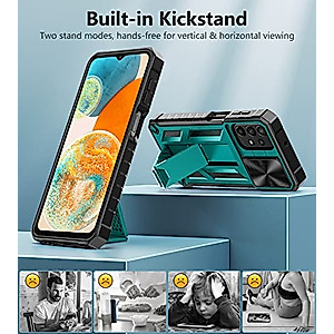 FNTCASE for Galaxy A23 5G|4G Case: Samsung A23 Case Military Drop Protective Heavy Duty Protection Cell Phone Cover with Kickstand | Shockproof Rugged TPU Matte Textured Tough Hybrid Bumper - 6.6inch