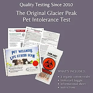 Glacier Peak Holistics - The Original Pet Wellness Life Stress Scan | Simple At Home Hair and Saliva Collection Kit to Test Over 300 Food and Environmental Stressors and Sensitivity in Your Dog or Cat