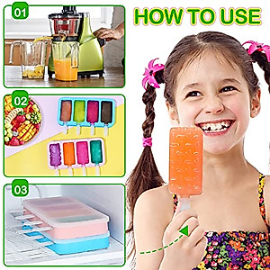 2Pcs 4-cavity Ice Popsicle Molds, 1pcs Love Shape and 1pcs Braided shape, Silicone Tray Each With Lids and 4 Slots and 4 Plastic Sticks - Ideal for Homemade Ice Cream, Cheese, Chocolate, etc