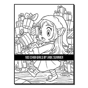 100 Chibi Girls: An Adult Coloring Book Collection with Cute Girls, Fantasy, Horror, Christmas, and More!