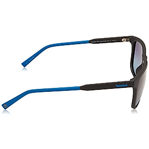 Timberland Men's TBA9269 Polarized Rectangular Sunglasses, Matte Black, 58mm