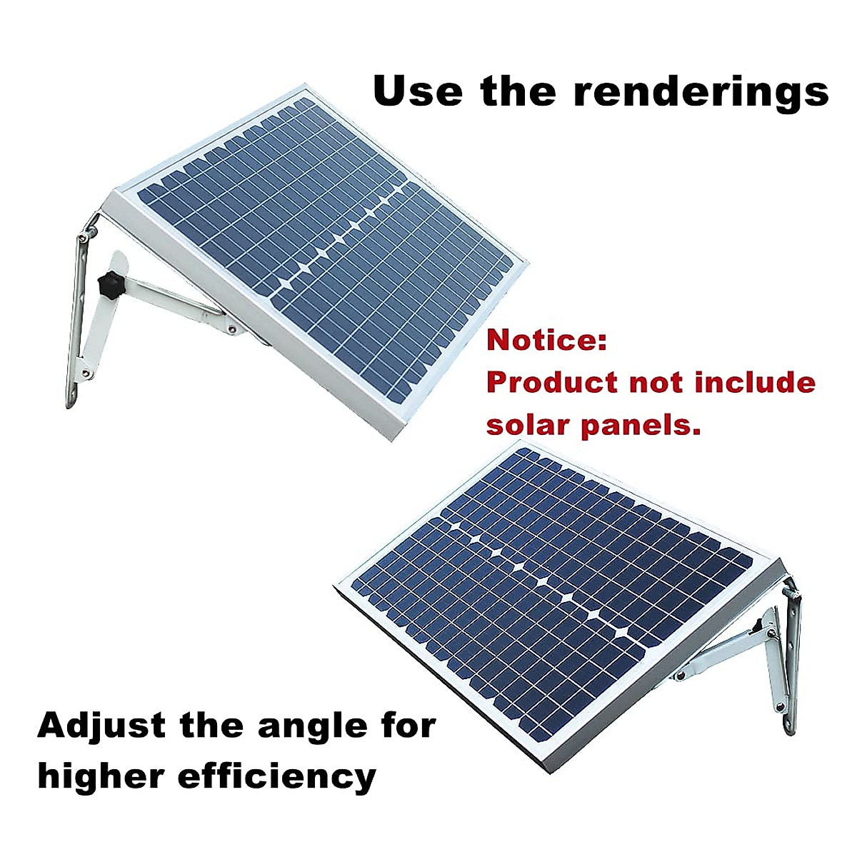 1Set Adjustable Solar Panel Brackets Folding Tilt Portable (Small Holder) for Outdoor Holiday, Home, RV, Boat, Off Grid System