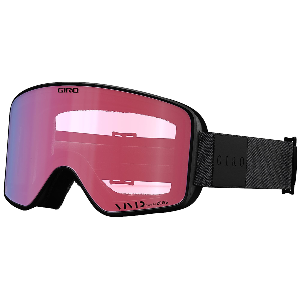 Giro Method Ski Goggles - Snowboard Goggles for Men & Women - Black Mono Strap with Vivid Jet/Vivid Infrared Lenses