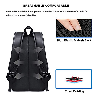 DYJ Vegan Leather Laptop Backpack for Women&Men, Faux Leather Vintage School Students Bookbag Weekend Travel Daypack with USB Charging Port Fit 15.6 Inch Laptops