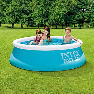 Intex Easy Set 6 Foot x 20 Inch Round Inflatable Above Ground Outdoor Backyard Swimming Pool with 330 GPH Easy Set Cartridge Filter Pump