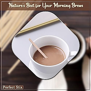 Perfect Stix 5.5 Inch 1000CT Paper Wrapped Coffee Stirrers, Individually Wrapped Coffee Stirrers, Wrapped Stir Sticks Disposable Wood Coffee Sticks