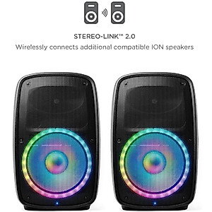 Ion Audio Total PA Glow Max - Bluetooth Speaker 500W PA System with Microphone Stand and LED Lights (Renewed)