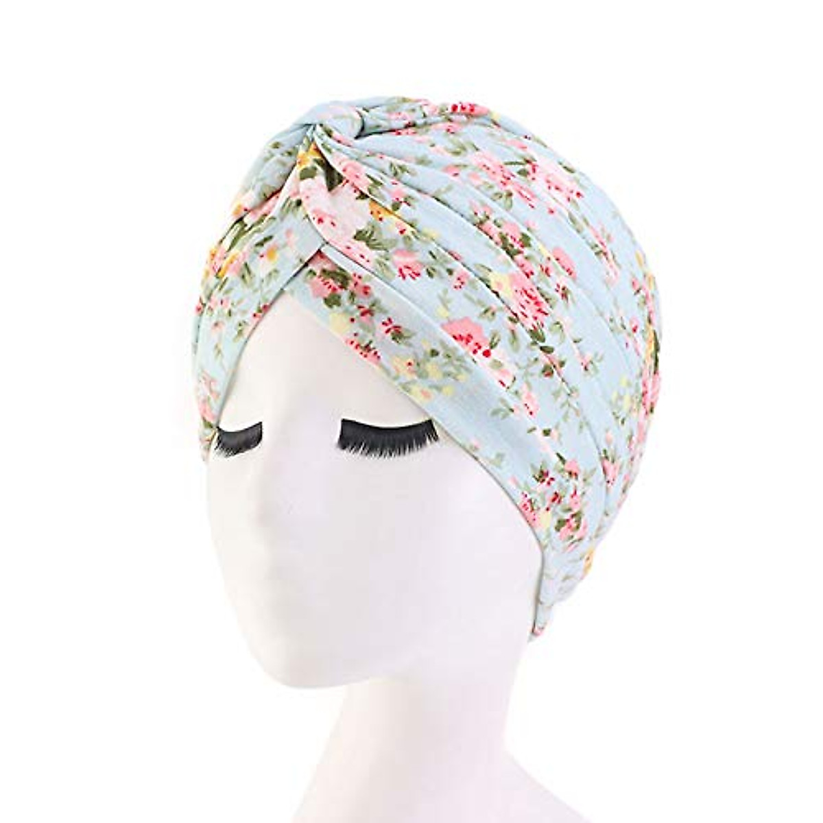 beauty YFJH Women's Cotton Turban Head Wrap Cancer Chemo Beanies Cap Headwear Cap Bonnet Hair Loss Hat (Leopard/Pink/Beige/Light Green)