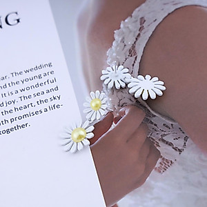 Sttiafay Vintage Resin Daisy Flower Earrings White Flower Stud Earrings Acrylic Daisy Dangle Earrings Boho Sunflower Flower Earrings Jewelry for Women and Girls