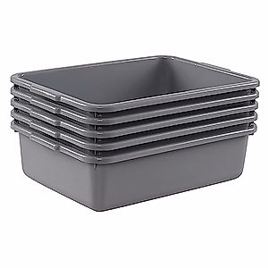 Farmoon 5 Pack Food Service Bus Tub, 8 L Small Commercial Bus Tub Box, Grey Wash Basin