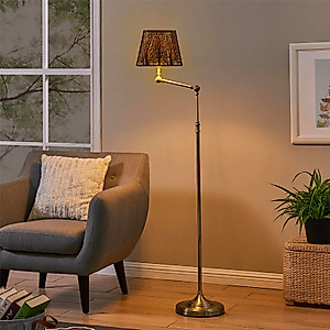 Medium Square Lamp Shades, ALUCSET Metal Lampshade with Pattern of Trees for Table Lamp and Floor Light, 7 x 10 x 7.5 Inch, Pattern of Trees (Black/Gold)