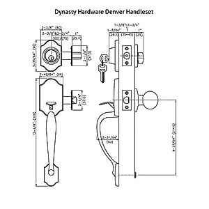 Dynasty Hardware DEN-MON-100-US15-RH Denver Front Door Handleset, Satin Nickel, with Monterey Lever, Right Hand