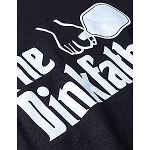 The Dinkfather | Funny Pickleball Player Pickle Ball Paddle Dink Joke T-Shirt for Men - (Men,L) Black