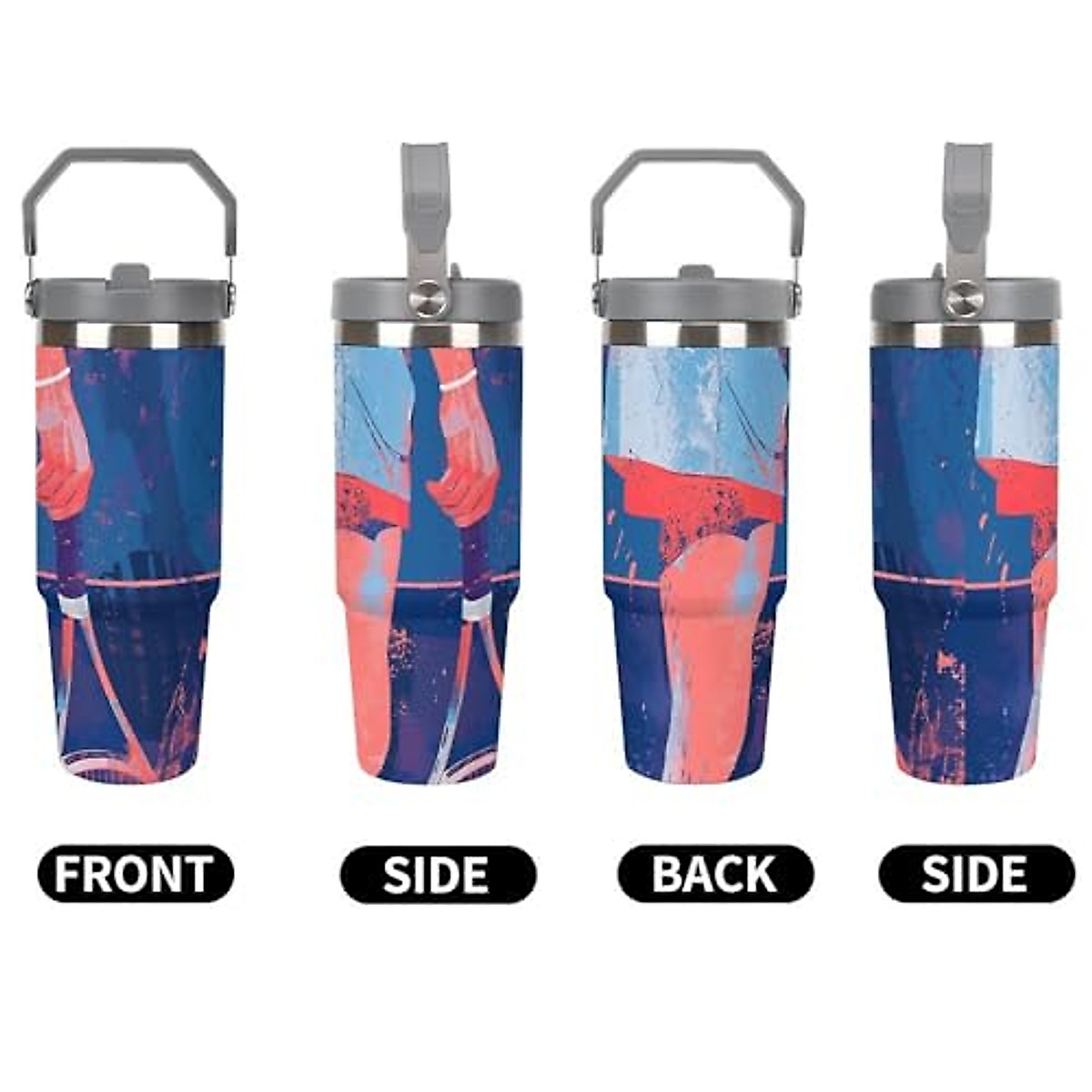 SYJTGDE Large Capacity Car Cup Holding A Tennis Racket Fashionable Upgrade Car Cup Advanced And Beautiful Travel Cup