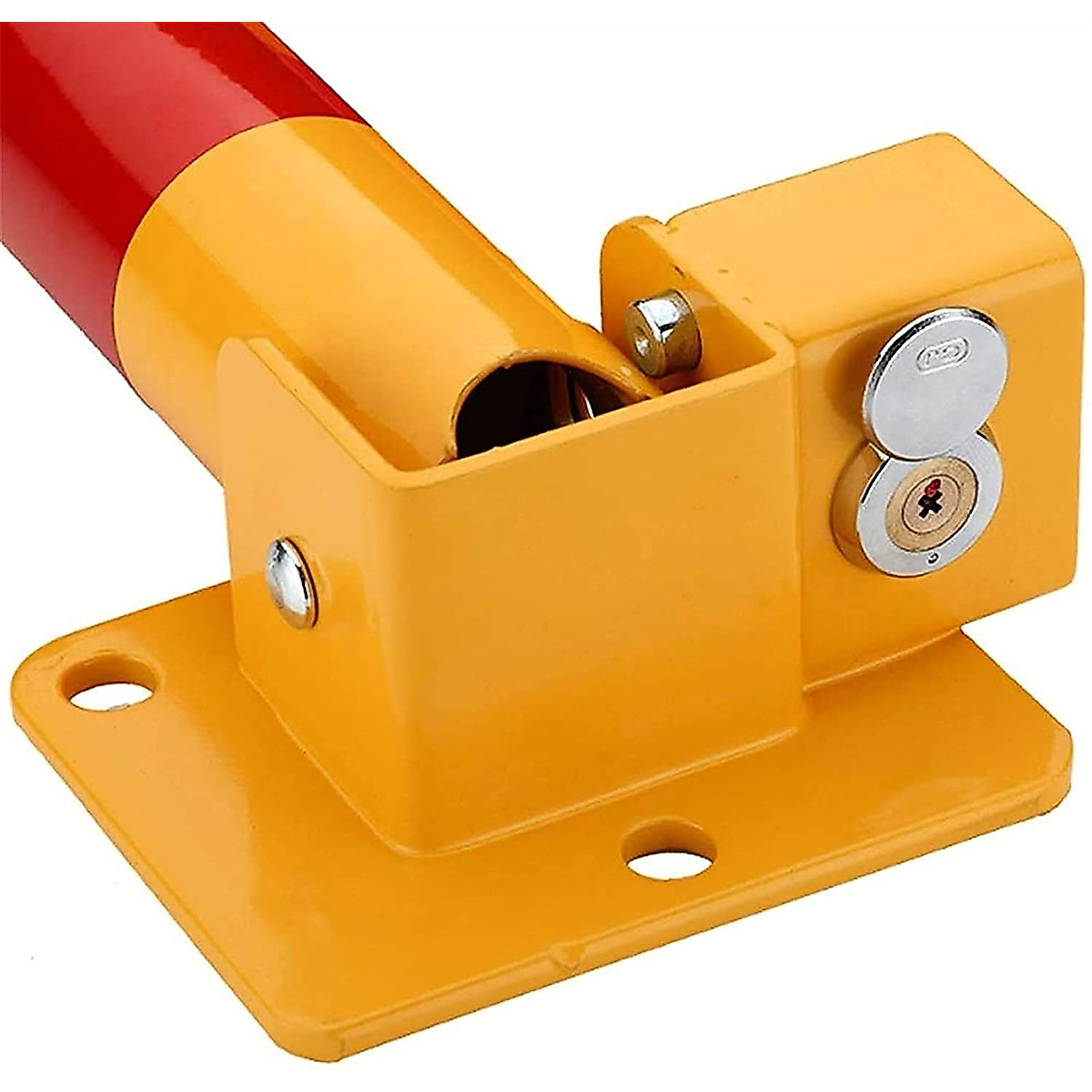 T-Shaped Heavy Duty Car Parking Space Lock Bollard Folding Lane Parking Barriers Security Posts for Private, Business, with Screws & Key (Yellow 550x400mm)