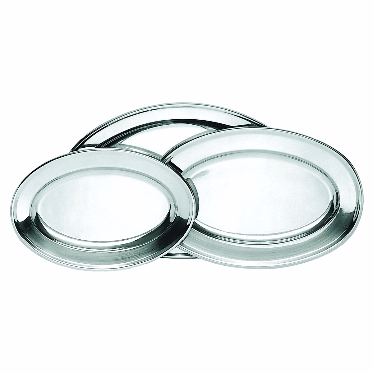 Update International (OP-16) 15 3/4" x 10 1/2" Oval Stainless Steel Platter