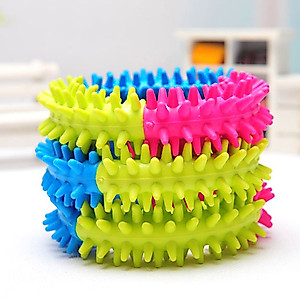 Shuohu Dog's Thorn Ring Chew Toy Rubber Spiny Multicolor Circle Non-Toxic Dental Healthy Training Toys