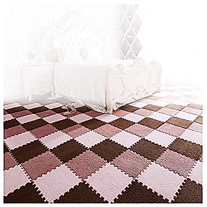 ALGFree Soft Foam Play Mats, Suede Interlocking Tiles Non-Slip Splice Protective Flooring Mats Childrens Room Crawling Mat， 30x30x1cm，Free Splicing (Color : E, Size : 20pcs)