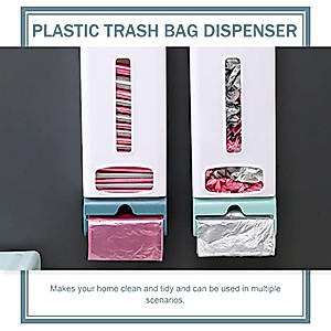 Trash Bag Holder Garbage Bag Dispenser Wall Trash Bag Organizer Wall Garbage Bag Storage Box Wall Mount Carrier Bag Dispenser Recycling Grocery Pocket Containers for Kitchen Bathroom