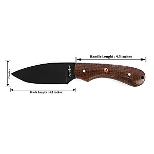 Perkin Hunting Knife With with Leather Sheath Full Tang Fixed Blade Knife Bushcraft Knife Skinning Knife - SINNER65
