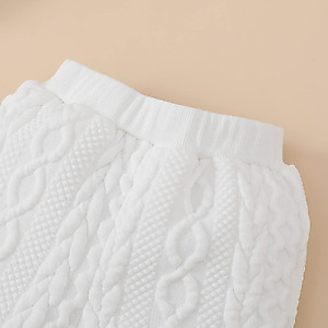 MIEKISA Baby Clothing Sets Girls Hooded Long Sleeve Romper and Pants Outfit (White, 3-6M)